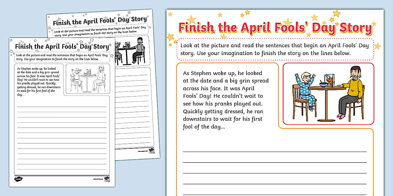 KS1 Finish the April Fools' Day Story Writing Template