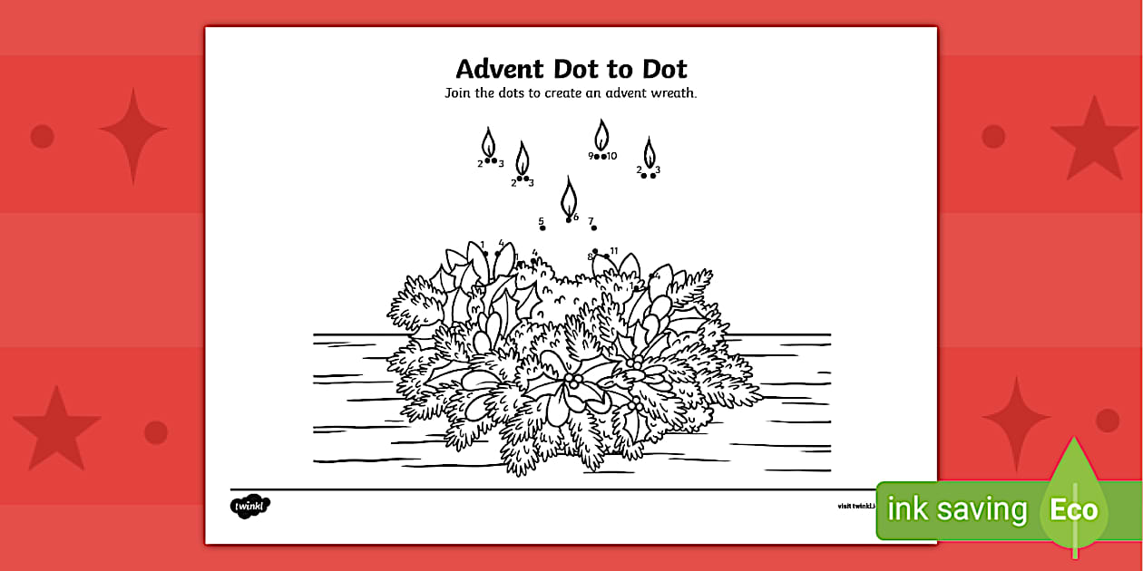 Advent Wreath- Join the Dots (Activity Sheet). - Twinkl