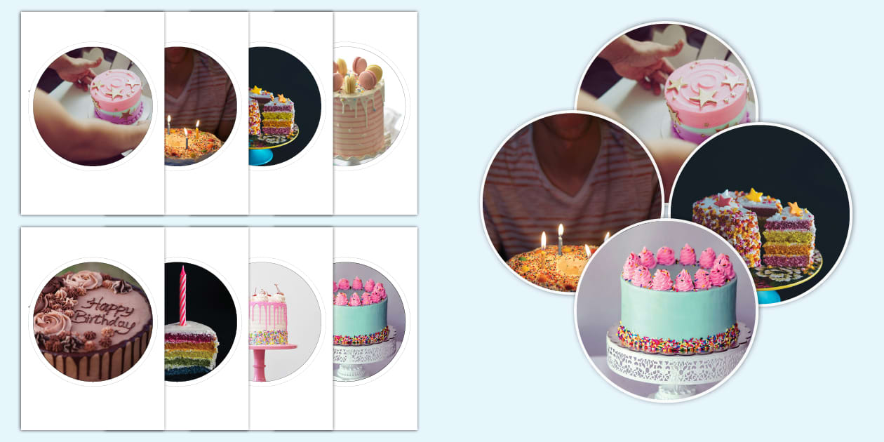 Birthday Cake Circle Display Photo Cut-Outs (teacher made)