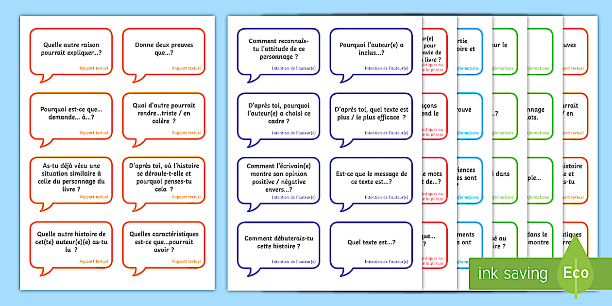 Guided Reading Cards French
