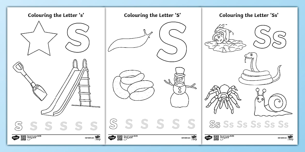Letter S Colouring Pages - S Letter Craft (teacher made)