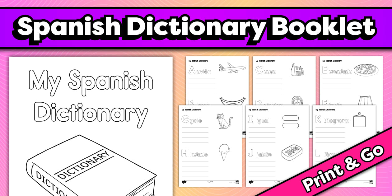 My Spanish Dictionary Activity Booklet | Twinkl USA