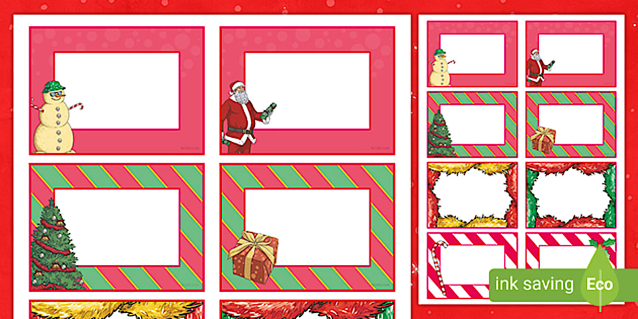 Editable Christmas Name Cards (professor feito) - Twinkl