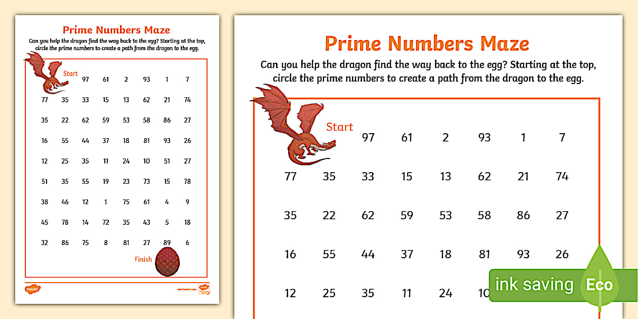 👉 Prime Numbers Maze (teacher made) - Twinkl