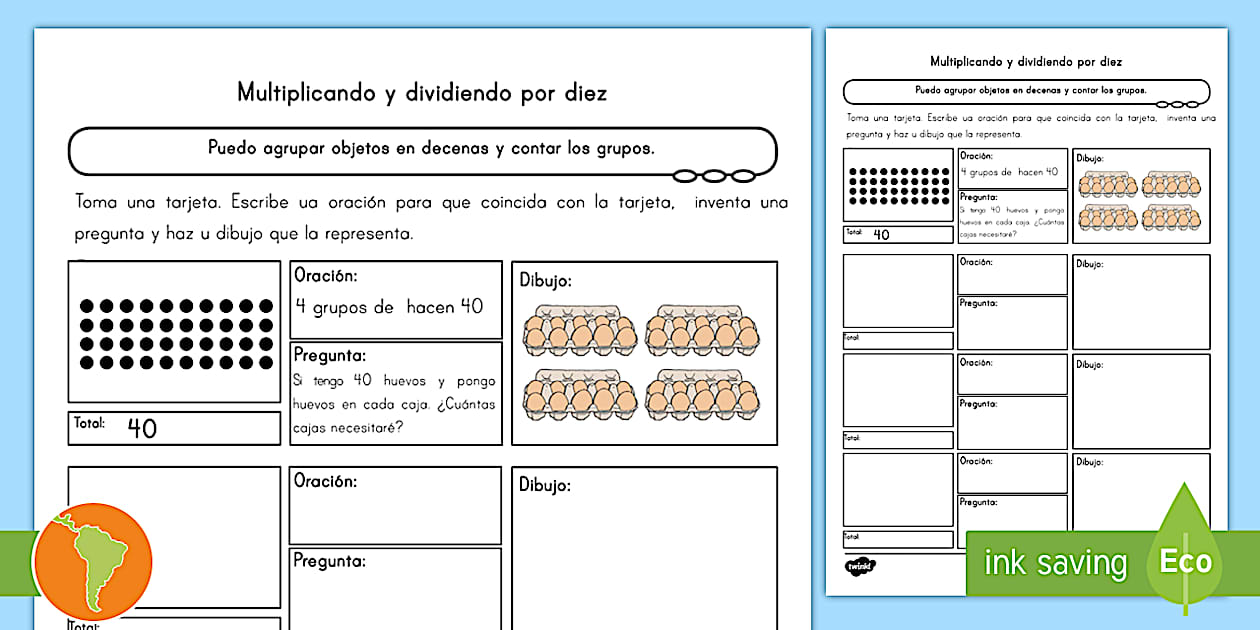 Ficha de actividad: Multiplicación y división por 10