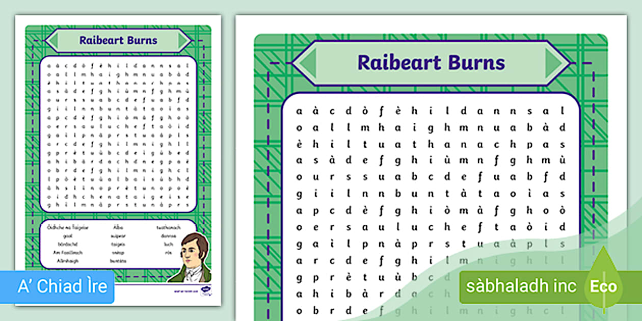 Faclan-falaichte Raibeart Burns - FtMG - Twinkl