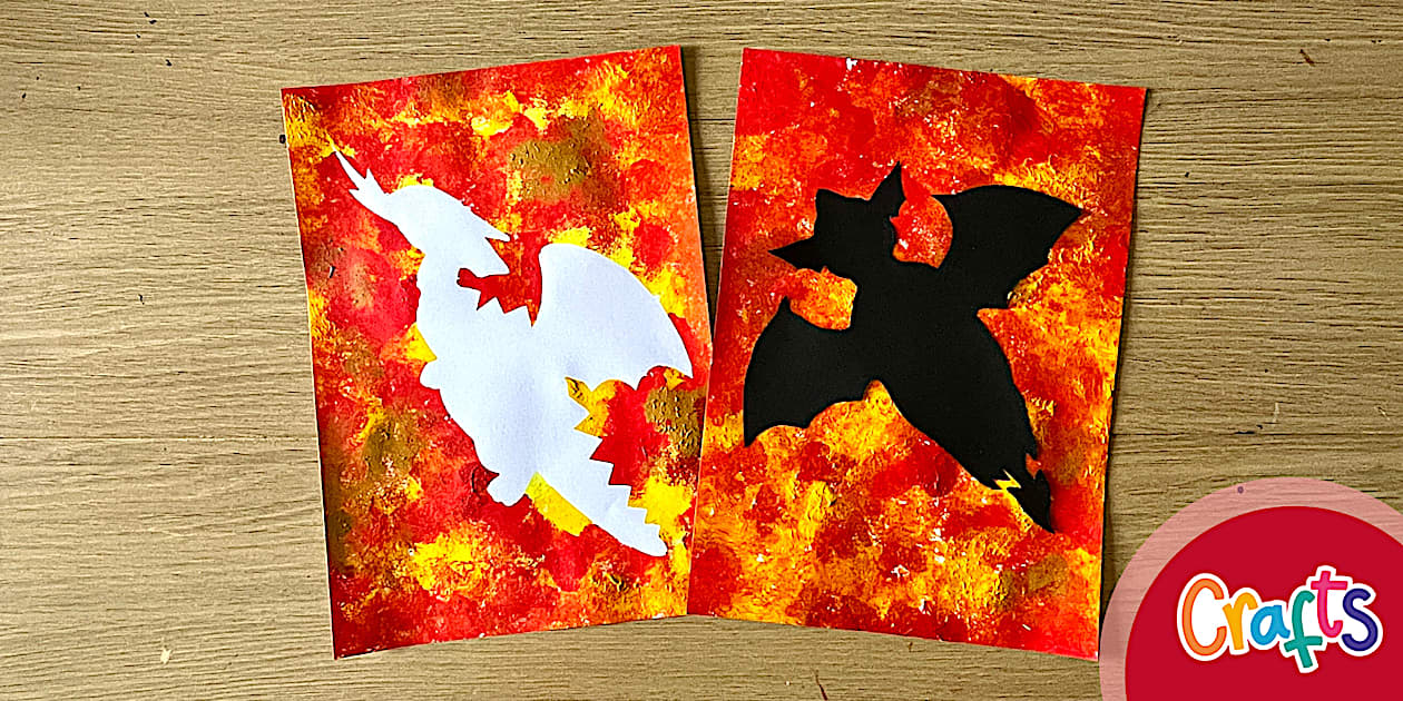 Dragon Silhouette Printing Art | Twinkl Crafts - Twinkl