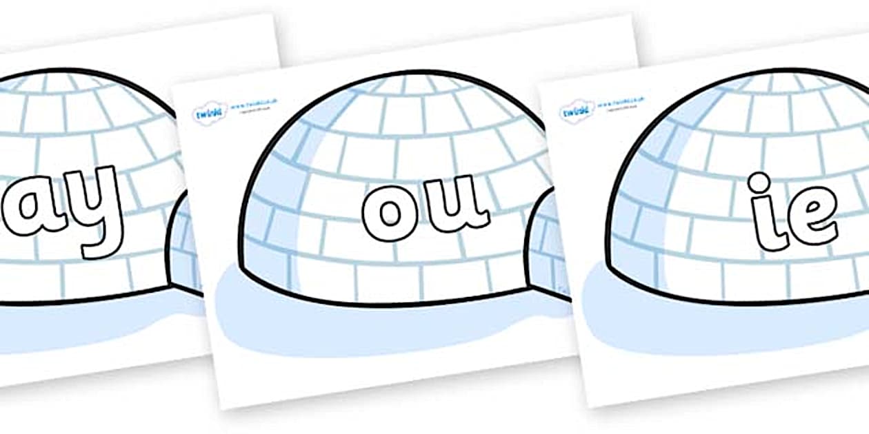 Cursive Phase 5 Phonemes on Igloos (teacher made) - Twinkl