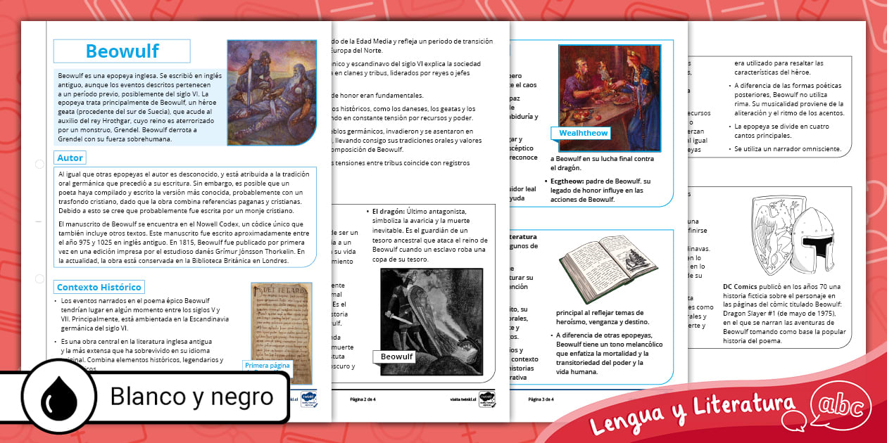 Beowulf | Género Épico | Lengua y Literatura | Canto | héroe