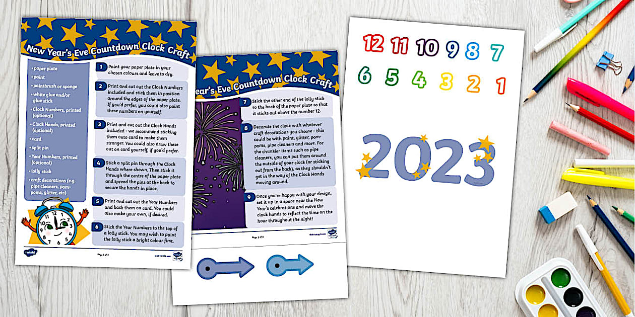 New Year's Countdown Clock Craft Activity | Twinkl