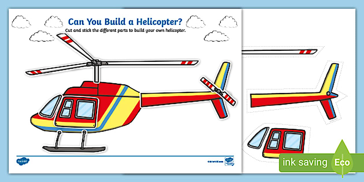 Helicopter Cutting Skills Activity (Teacher-Made) - Twinkl