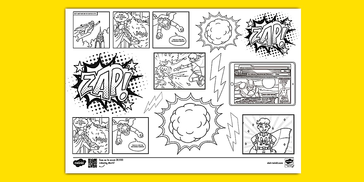 Comic Colouring Page