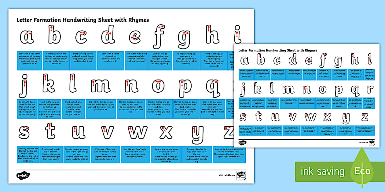 TAS Australian Letter Formation Handwriting with Rhymes