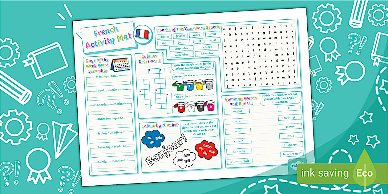 👉 Printable French Activity Mat | Parents Language Resource