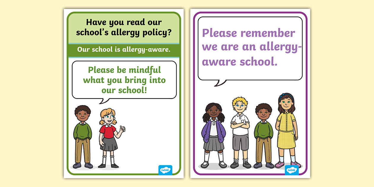 Editable Allergy Reminders Posters - Twinkl posters - Twinkl