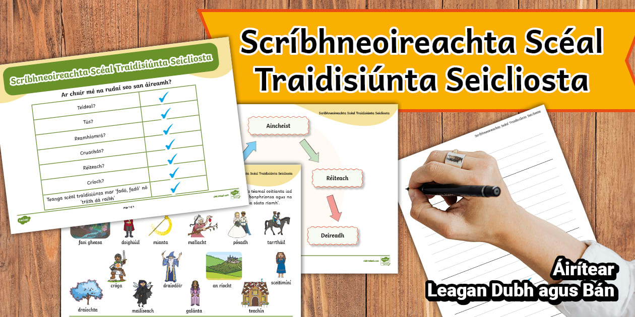 Scríbhneoireachta Scéal Traidisiúnta Leabhrán - Twinkl