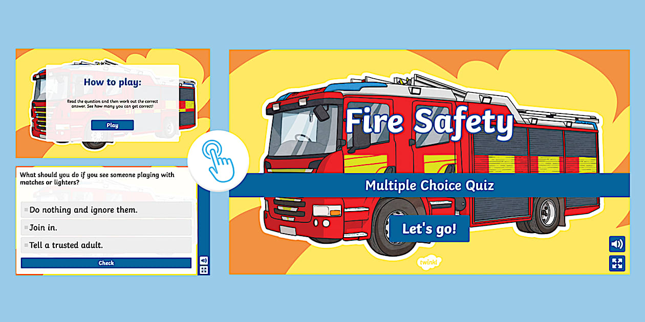 KS2 Fire Safety Interactive Multiple Choice Quiz - Twinkl