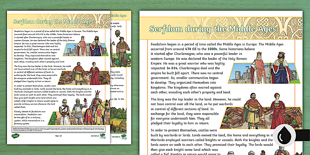 Serfdom During the Middle Ages Fact File - Twinkl