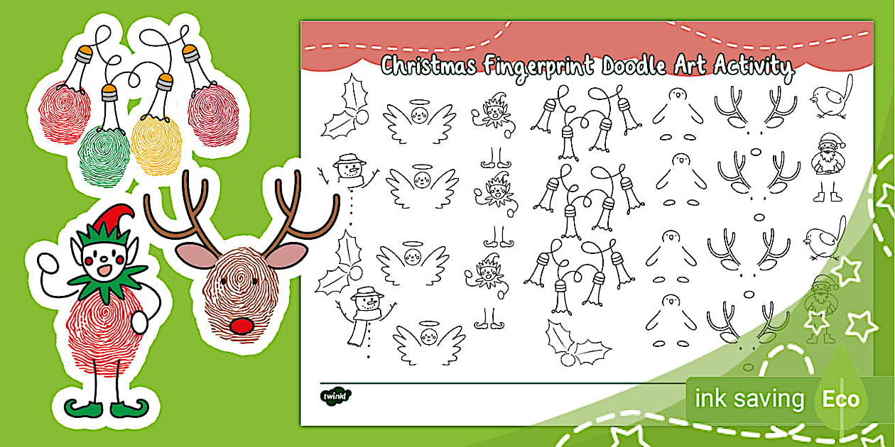 Christmas Fingerprint Doodle Art Activity (Lehrer gemacht)