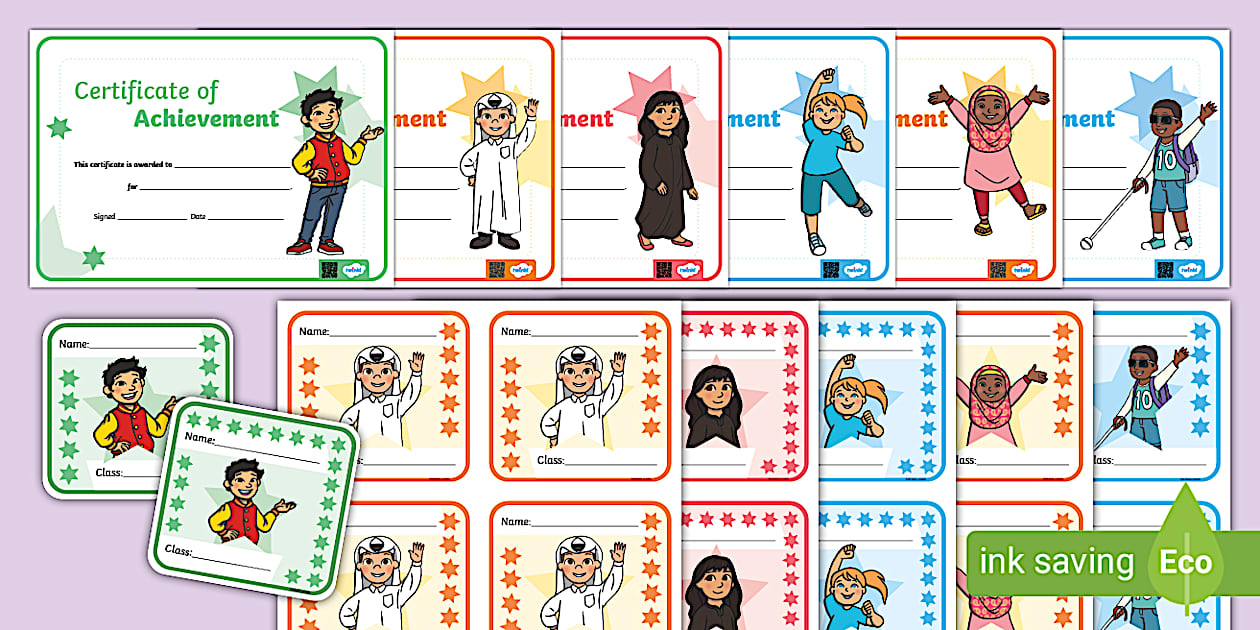 Student Themed Punch Cards with Matching Certificates