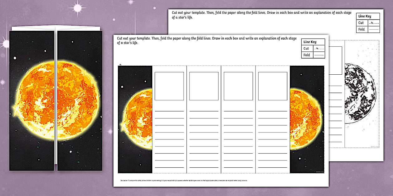 Stars Folding Life Stages Template (teacher made) - Twinkl