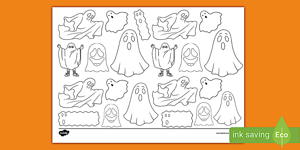 Ghost Doodle Colouring Page (teacher made) - Twinkl