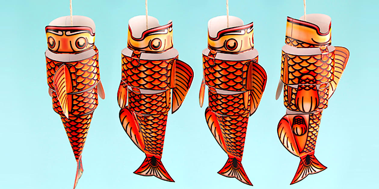 Paper Lantern Fish Template | Chinese Fish Lantern - Twinkl