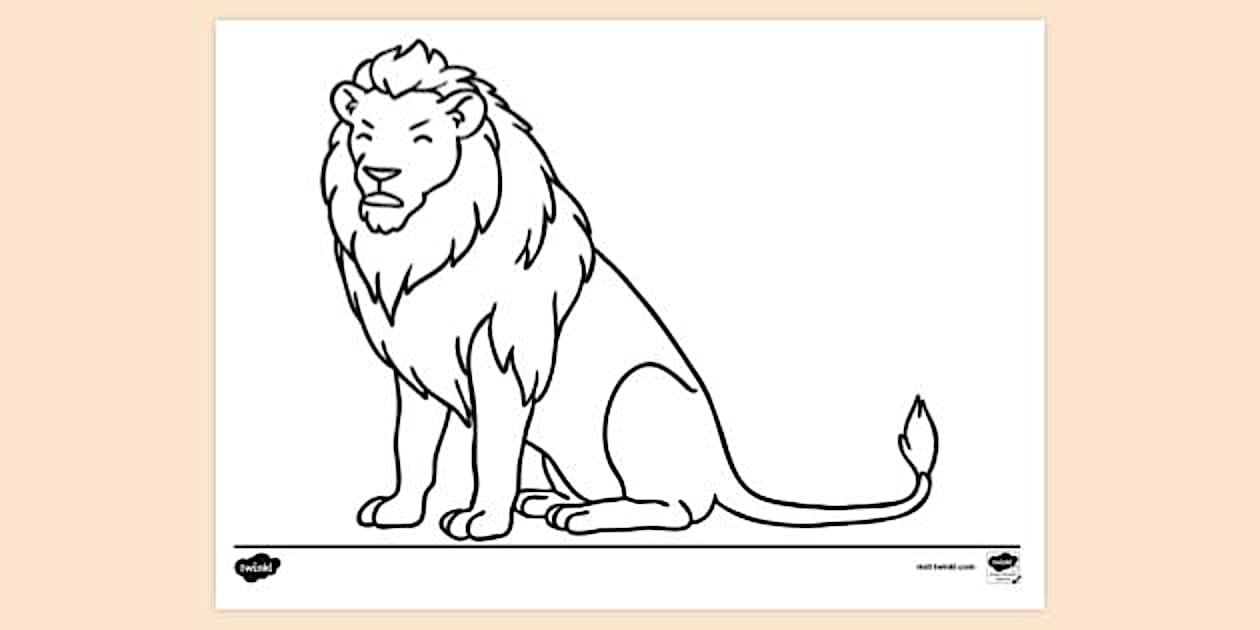 Lion Colouring Sheet - Primary School (teacher made)