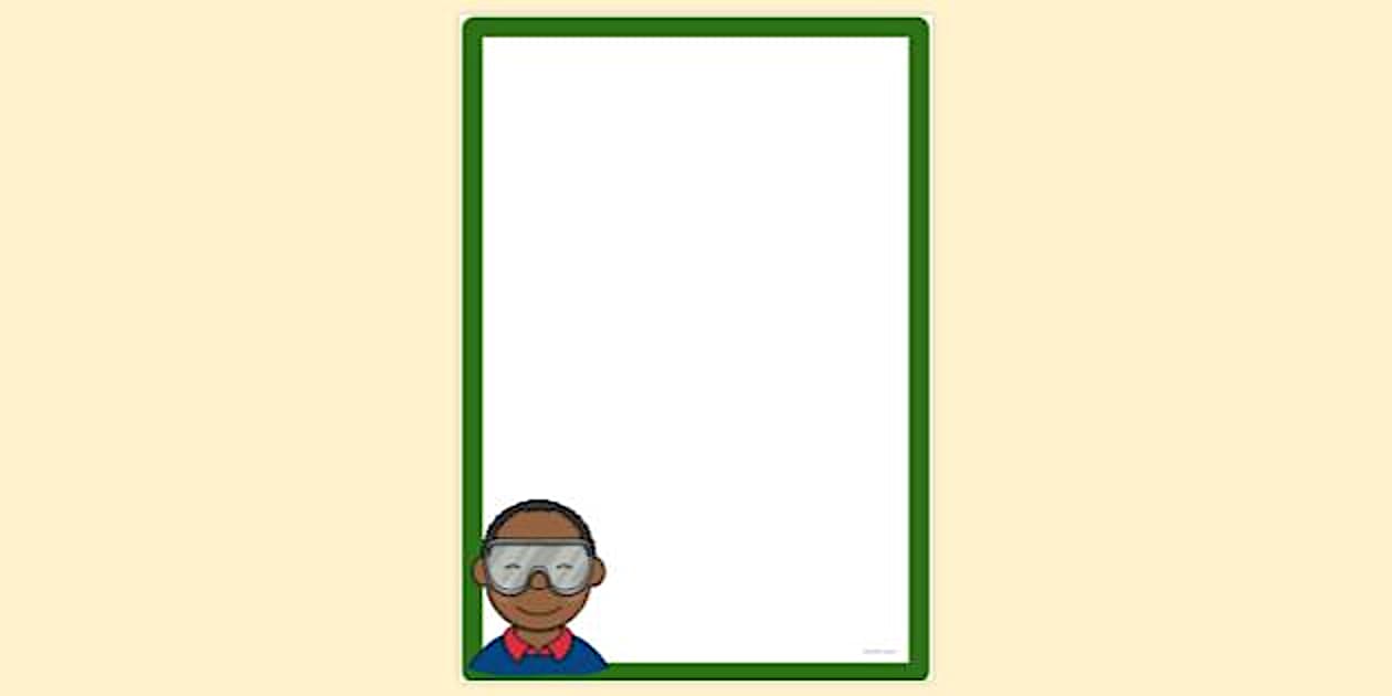 Simple Blank Child Wearing Goggles | Page Borders | Twinkl