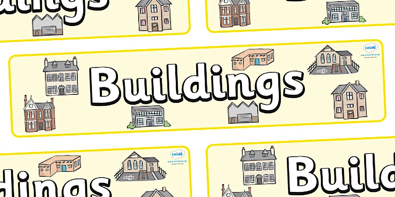 Buildings Display Banner (professor feito) - Twinkl