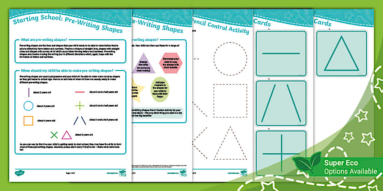 School Readiness: Pre-Writing Shapes (Teacher-Made) - Twinkl
