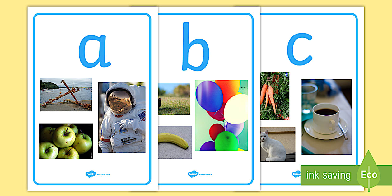Alphabet Photo Display Posters (teacher made) - Twinkl