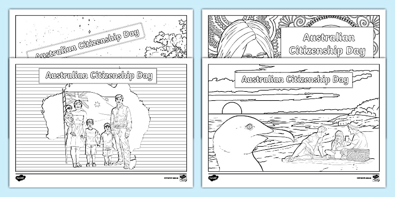 * NEW * Australian Citizenship Day Colouring Page - Twinkl