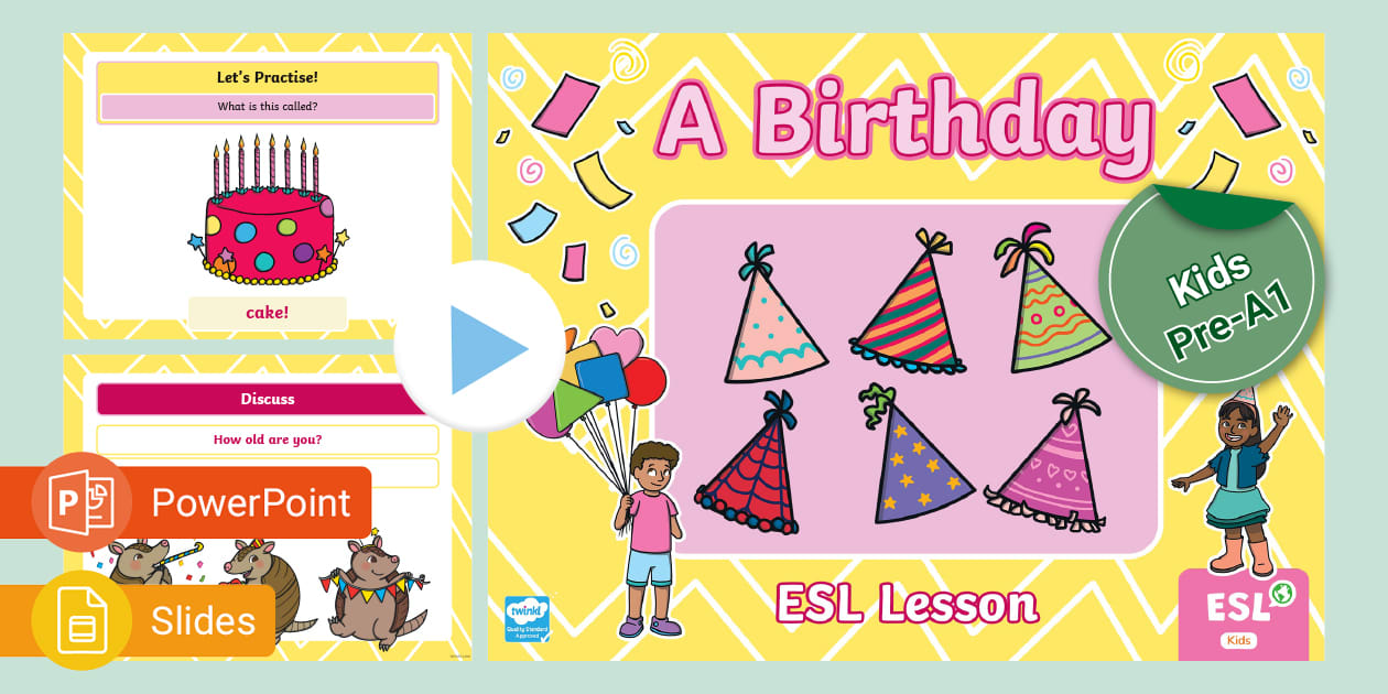 ESL A Birthday Vocabulary Lesson {Kids} (Lehrer gemacht)
