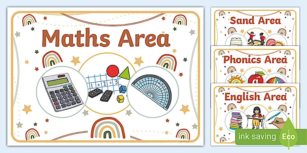 KS1 Continuous Provision Muted Rainbow Signs | Area Guides