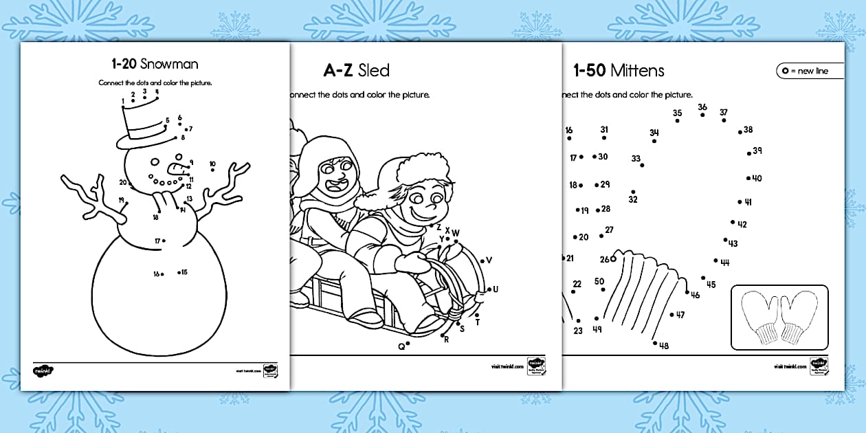 Winter Dot to Dot Activity | Winter | Twinkl USA - Twinkl