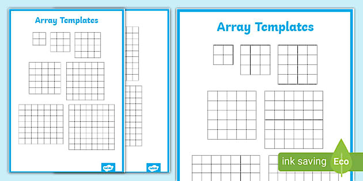 Array Multiplication Templates Work Sheet (teacher made)
