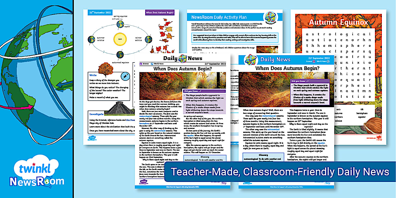 When Does Autumn Begin? - Daily NewsRoom Pack (ages 7-11)