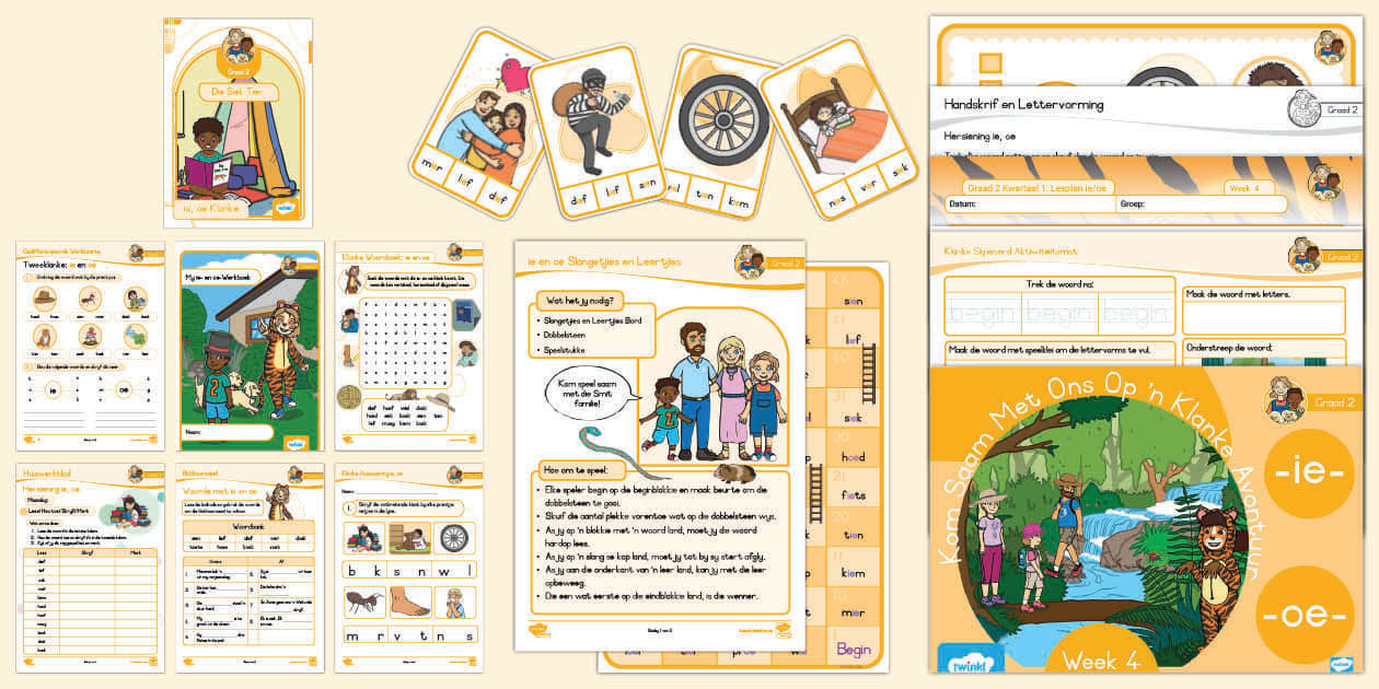 Graad 2 Klanke Hulpbronpakket: Hersiening: ie oe - Twinkl