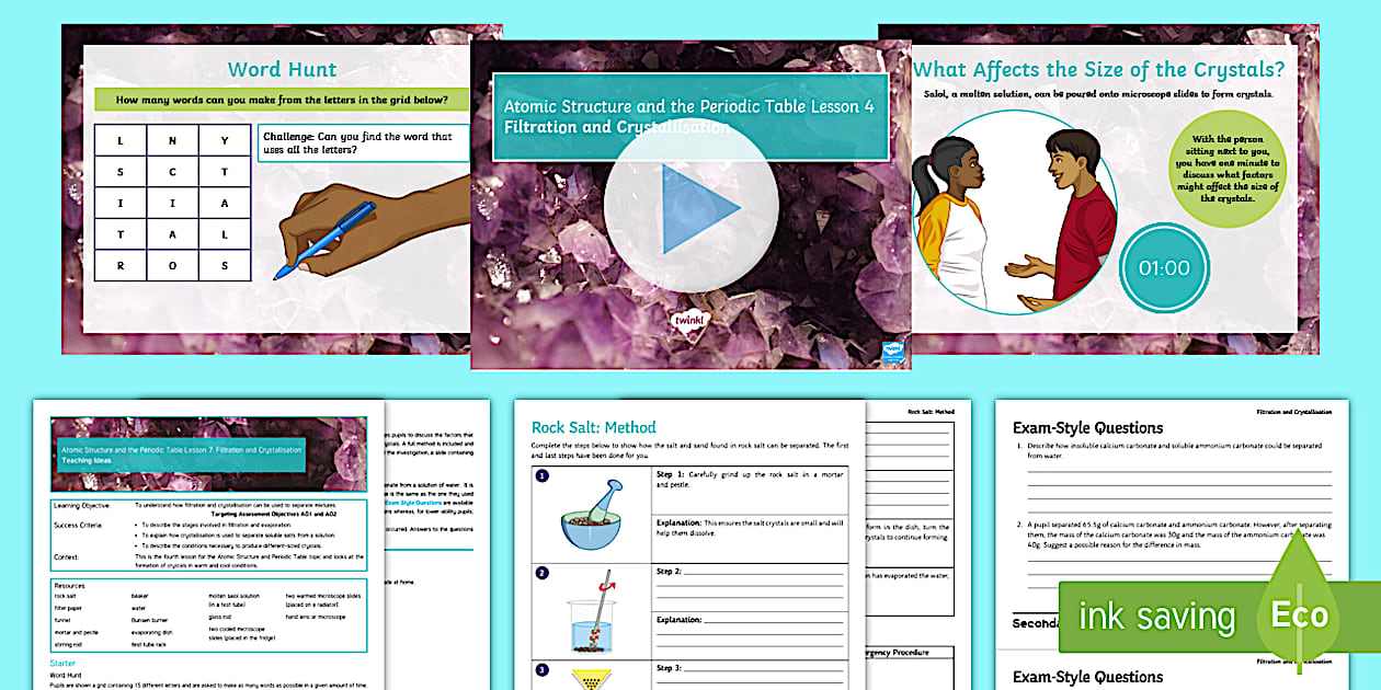 AQA GCSE Atomic Structure and the Periodic Table Lesson 4: Filtration and