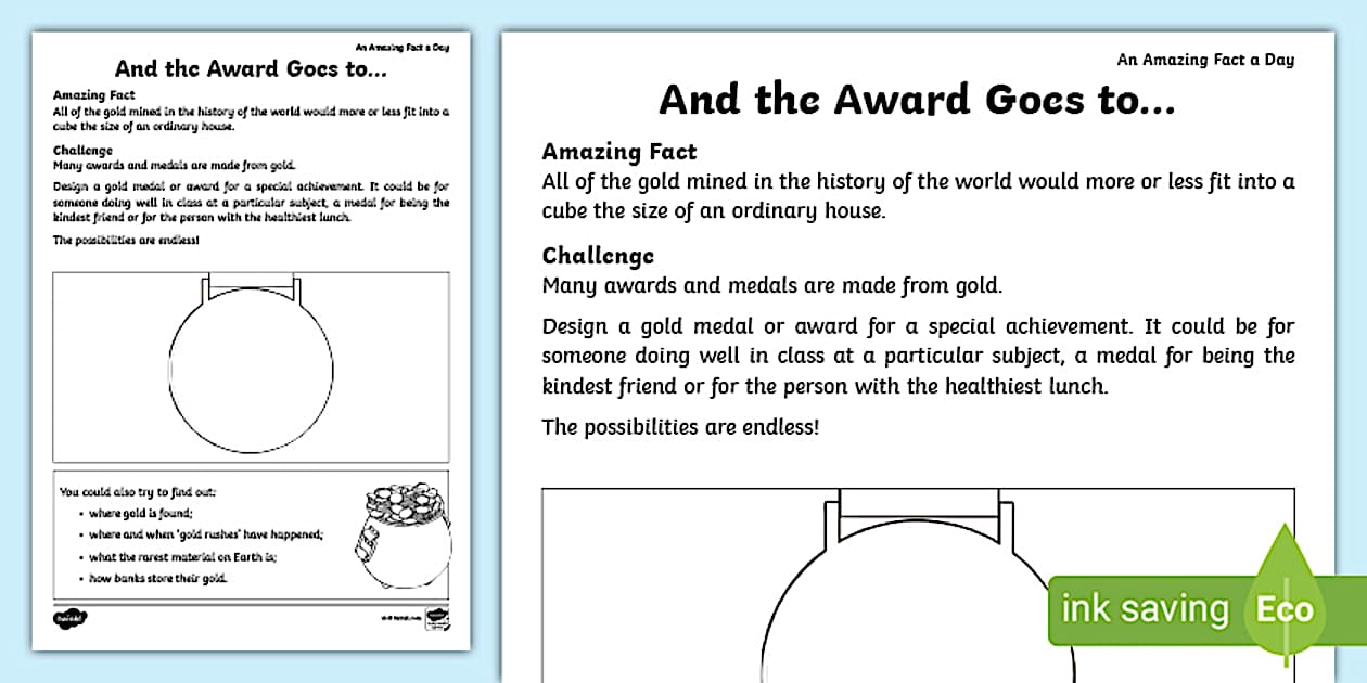 And the Award Goes To... Worksheet / Worksheet - Twinkl