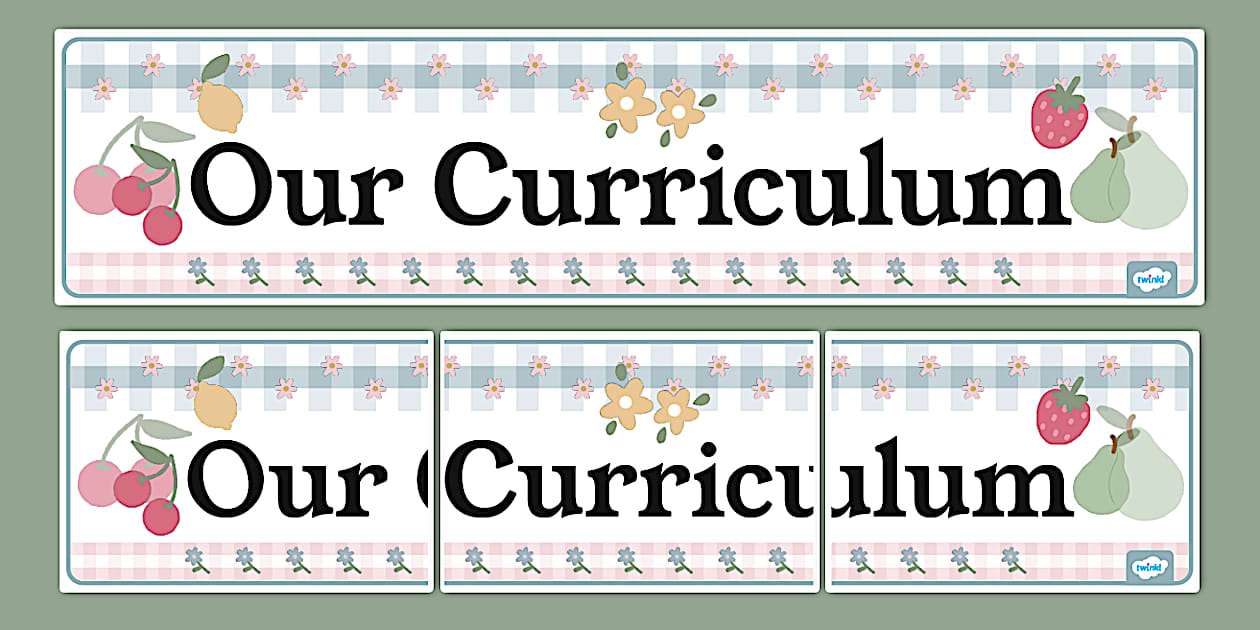 Checkered Charm Themed Our Curriculum Display Banner