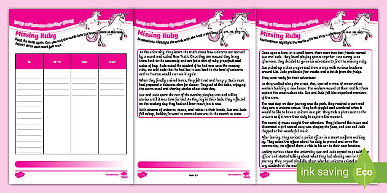 Long u Phoneme Spotter Story (teacher made) - Twinkl