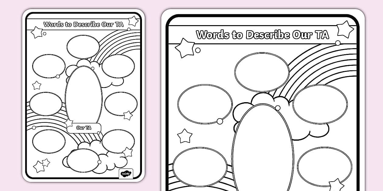 Words to Describe Our TA Writing Template - Twinkl