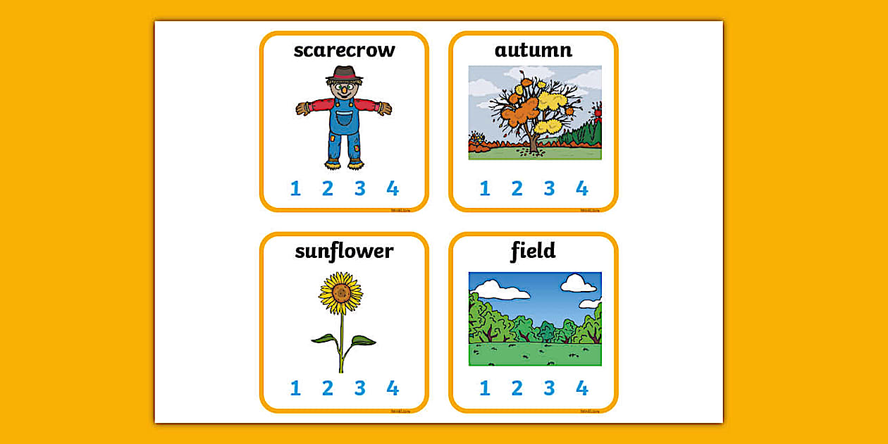 How Many Syllables in Scarecrow? Clip Cards (Teacher-Made)