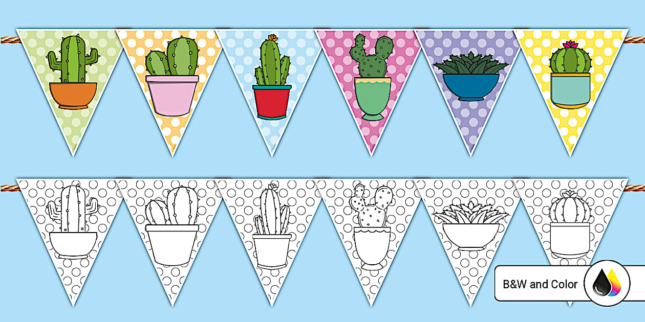 Succulent Bunting (teacher made) - Twinkl