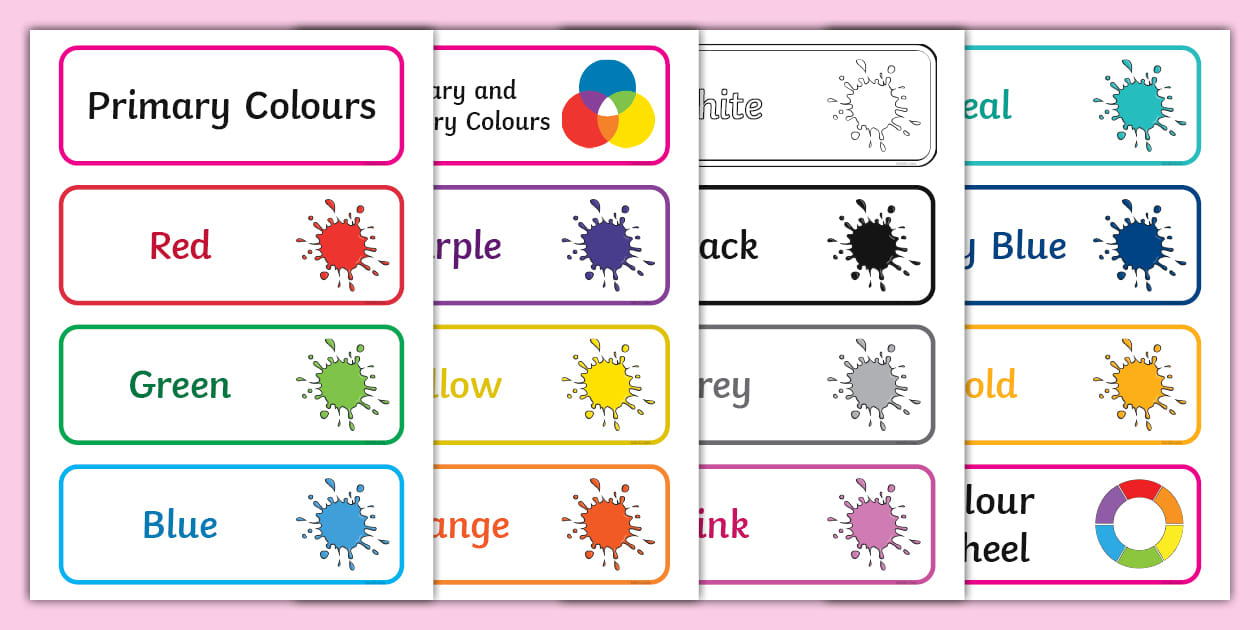 Primary Colours Word Cards (ティーチャーメイド)