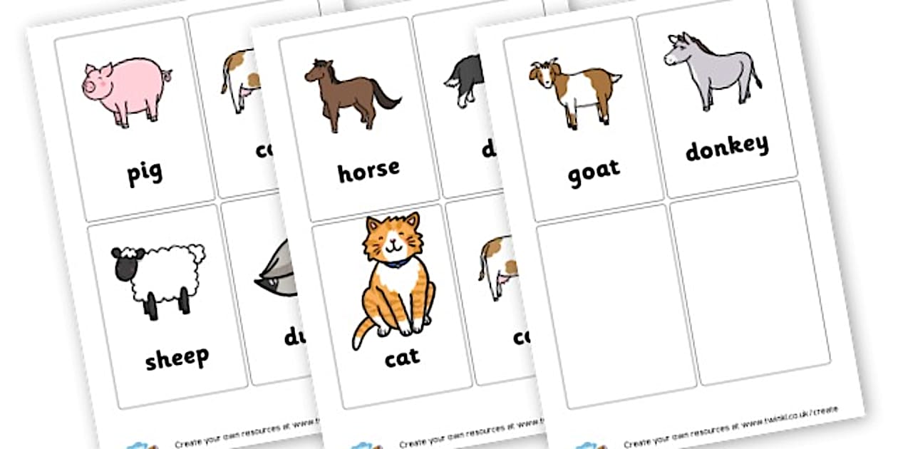 Farm Animals Cards (teacher made) - Twinkl