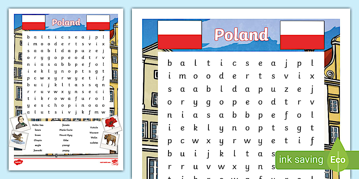 KS2 Poland Word Search (teacher made) - Twinkl