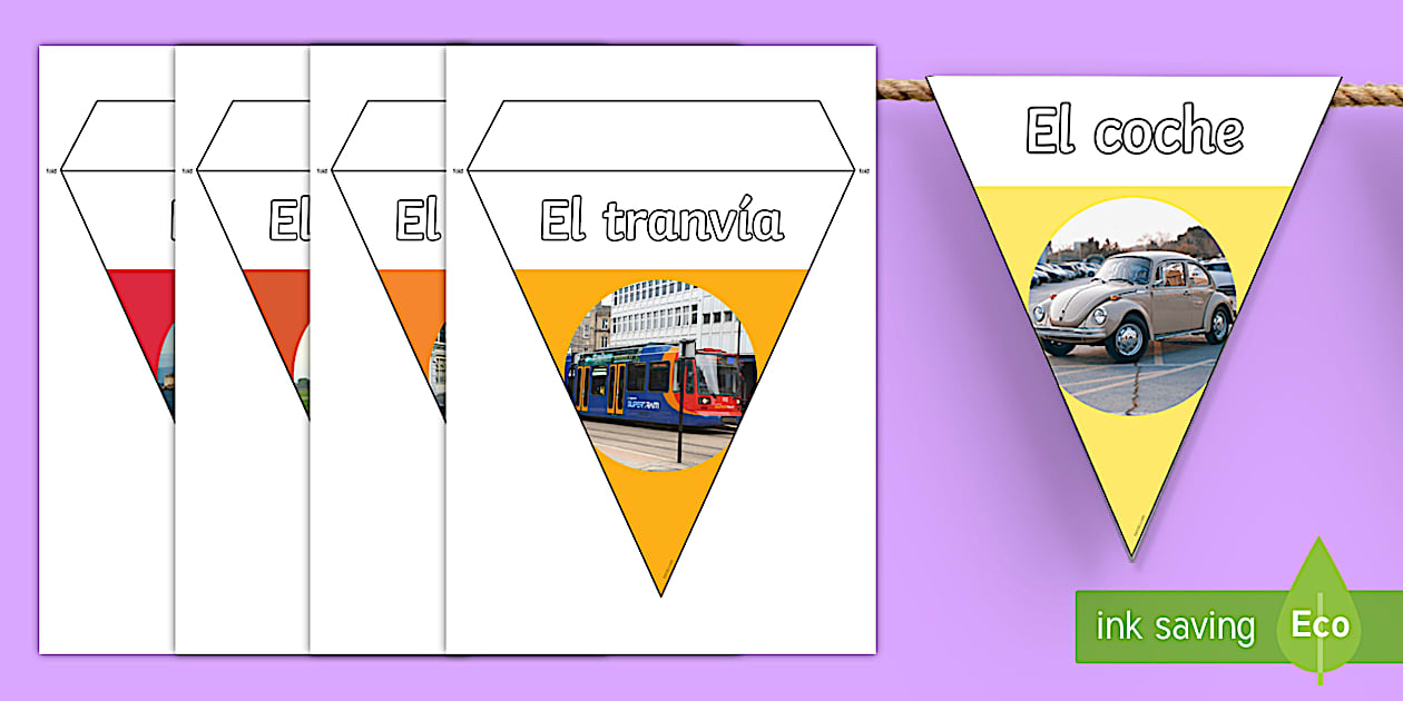 Transport Photo Display Bunting Spanish (teacher made)